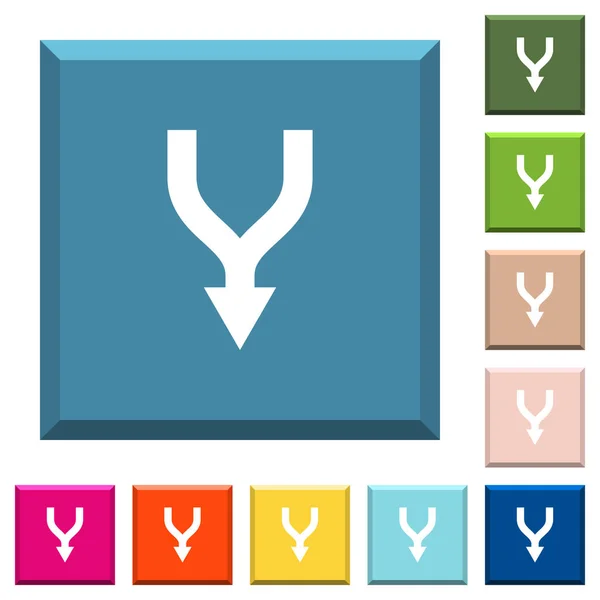 Merge Arrows Engraved Icons Edged Square Buttons Various Trendy Colors ...