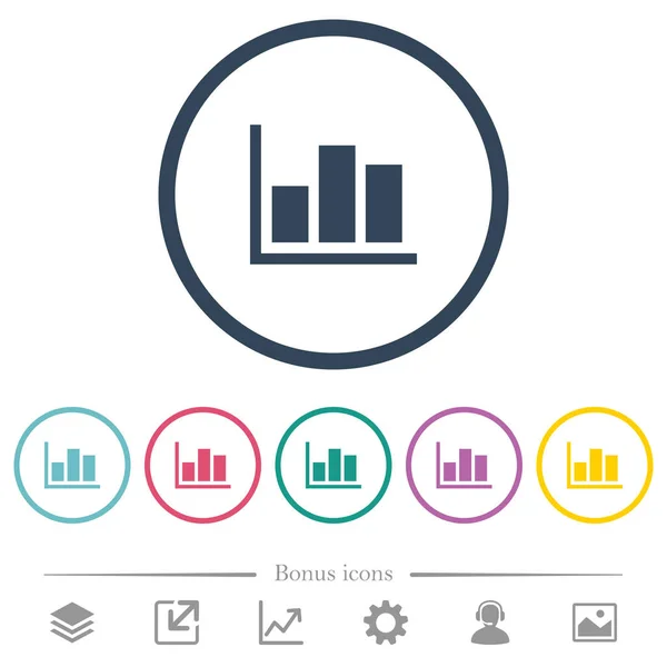 Line Graph Flat White Icons Square Backgrounds Bonus Icons Included ...