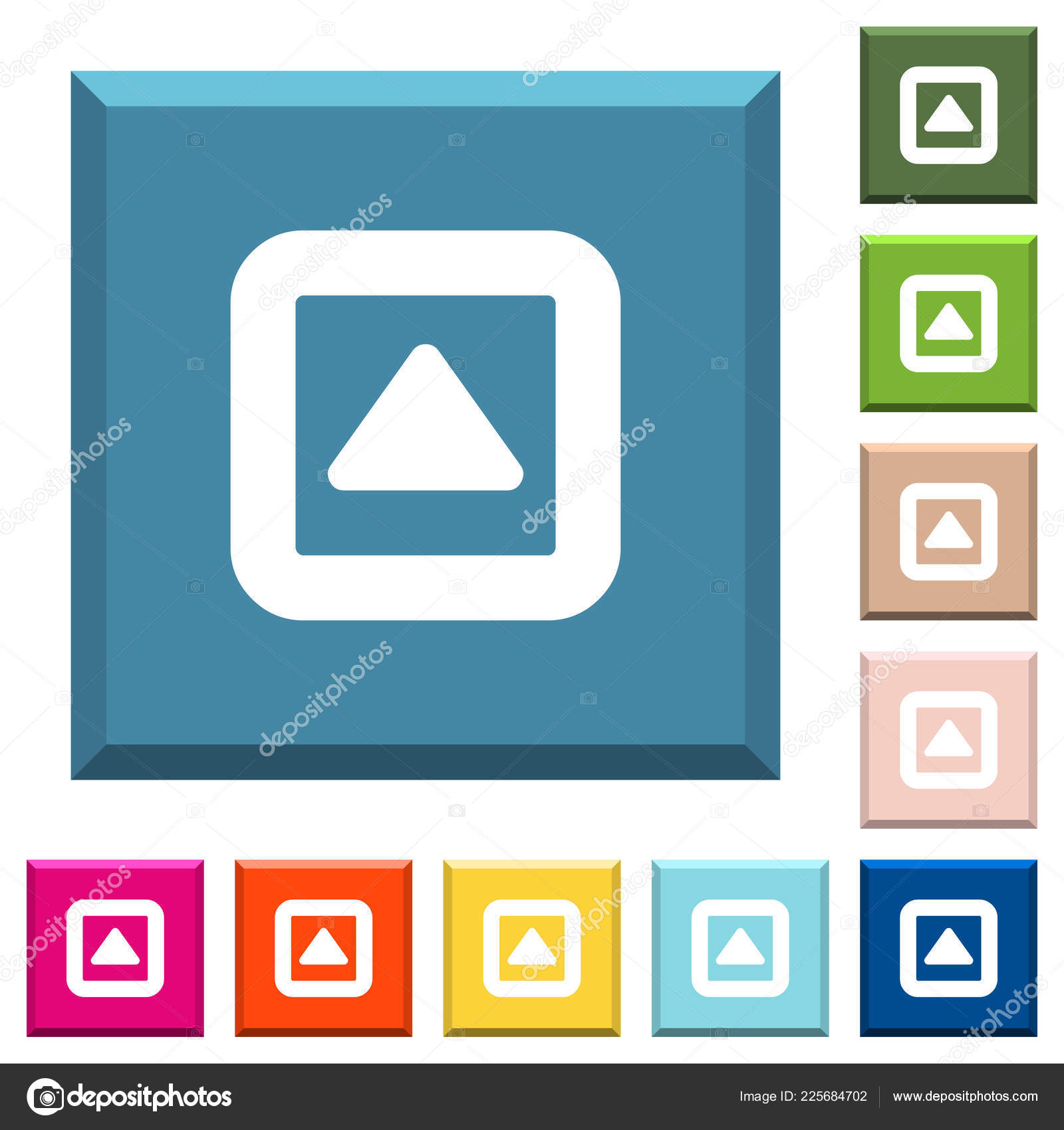 Toggle White Icons Edged Square Buttons Various Trendy Colors Stock ...