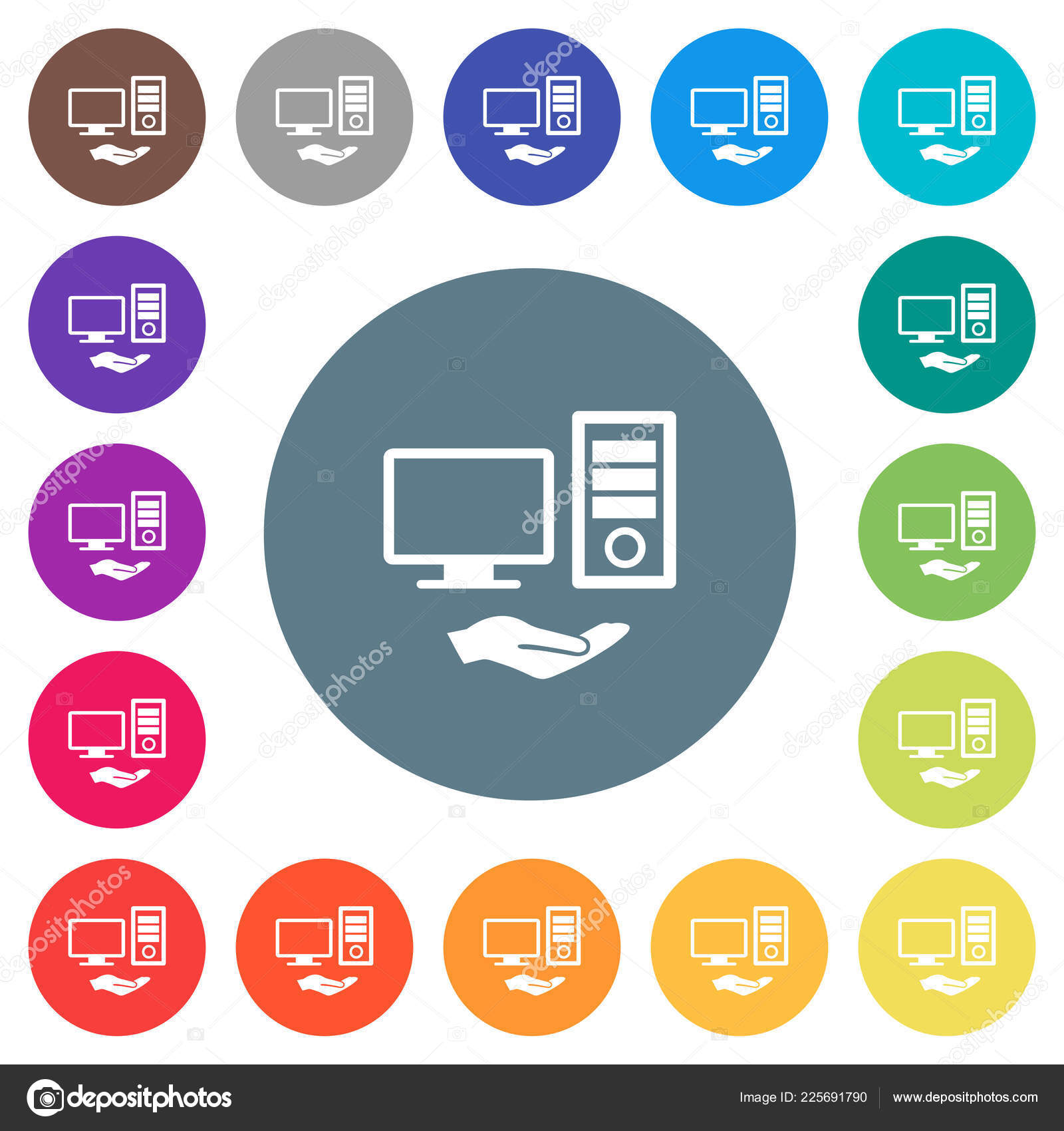 Shared Computer Flat White Icons Color Backgrounds Background Color ...