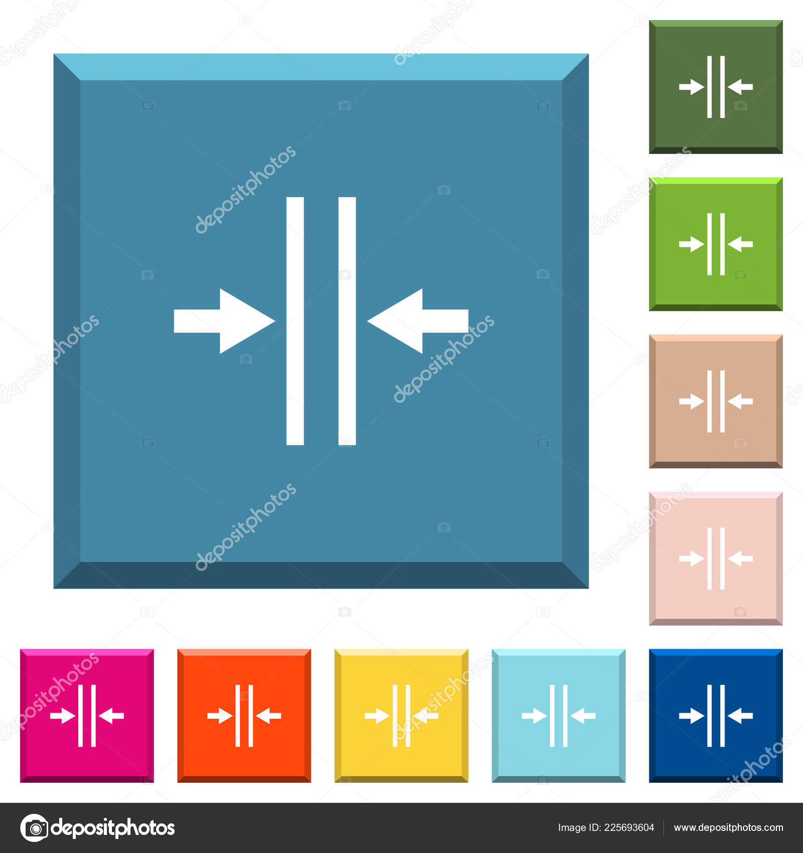 Adjust Text Column Gutter White Icons Edged Square Buttons Various Stock Vector Image by ...