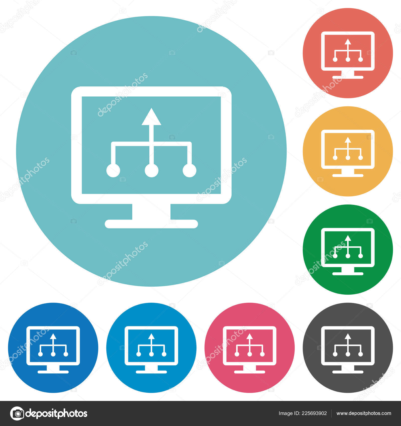 Select Source Flat White Icons Color Backgrounds Stock Vector Image by ...