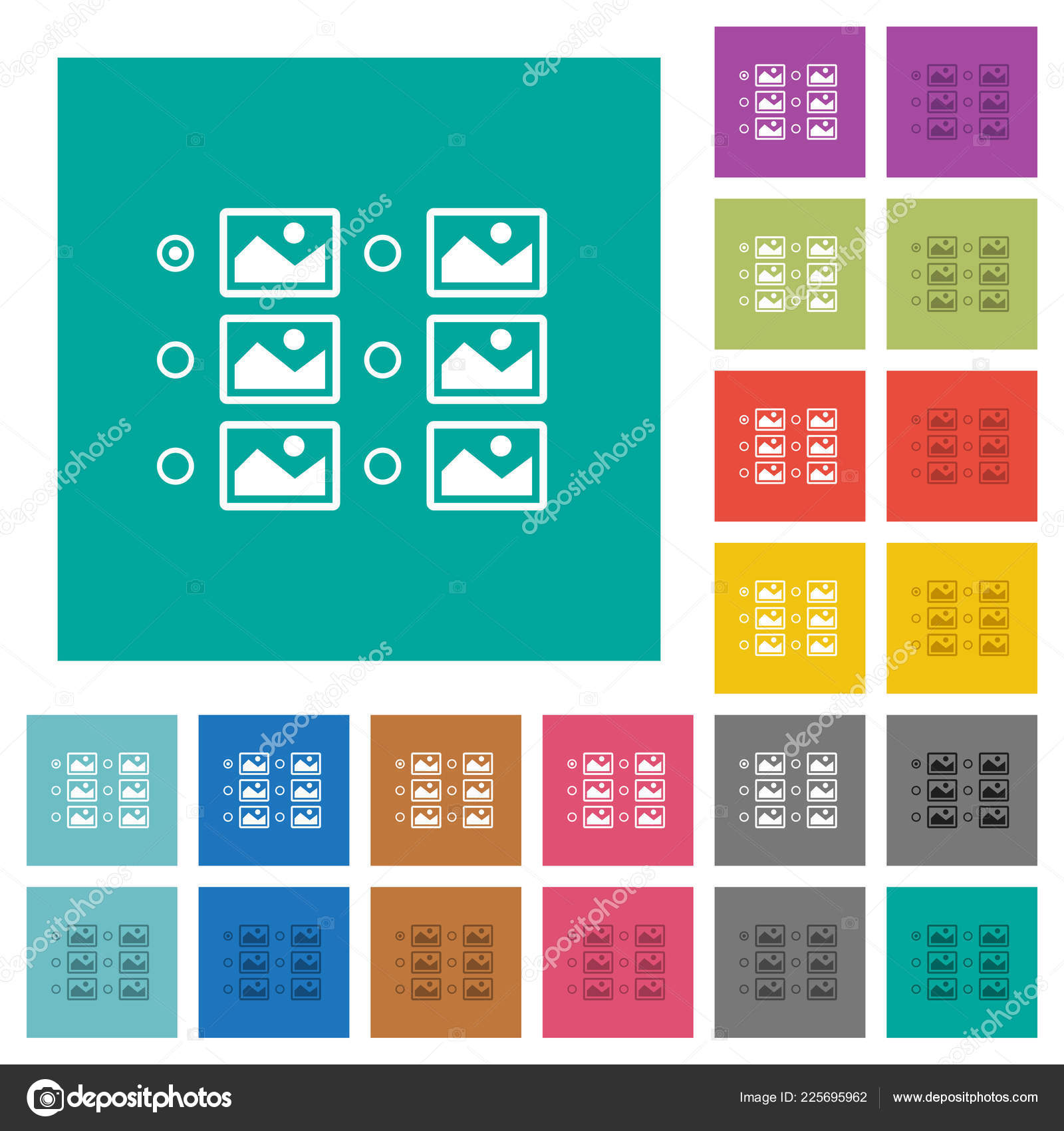 Single Image Selection Radio Buttons Multi Colored Flat Icons Plain ...