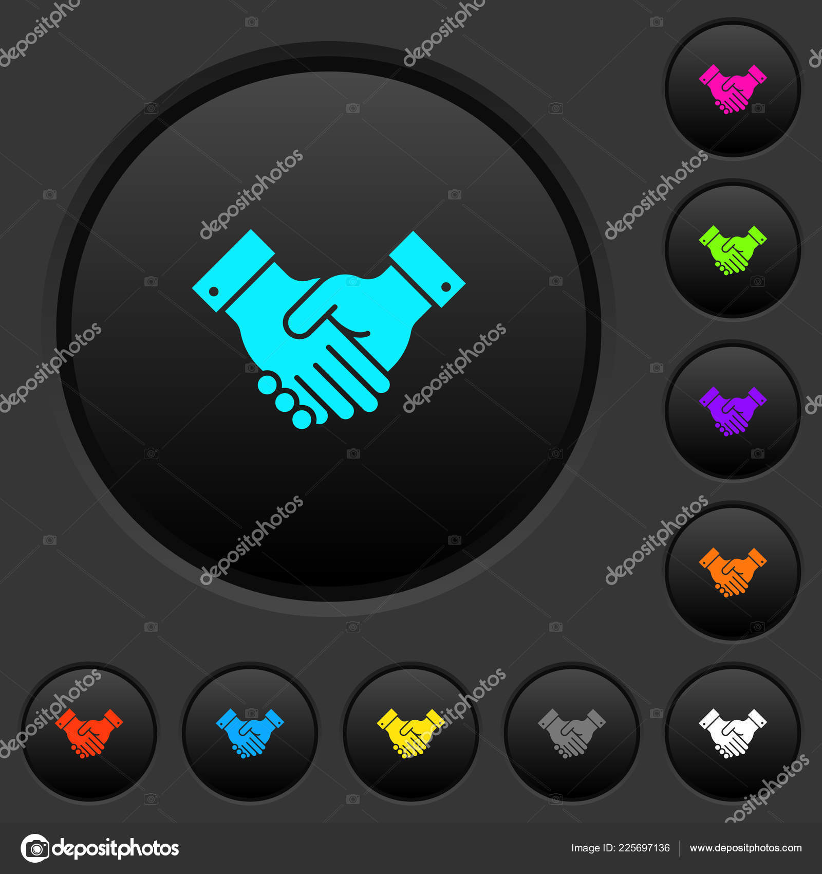 Partnership Dark Push Buttons Vivid Color Icons Dark Grey Background ... Partnership Dark Push Buttons Vivid Color Icons Dark Grey Background ...