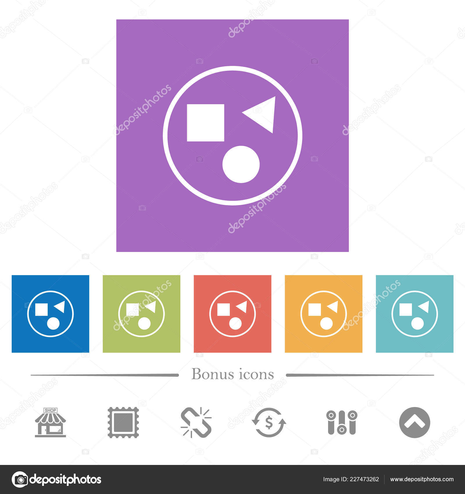Grouping Elements Flat White Icons Square Backgrounds Bonus Icons ...