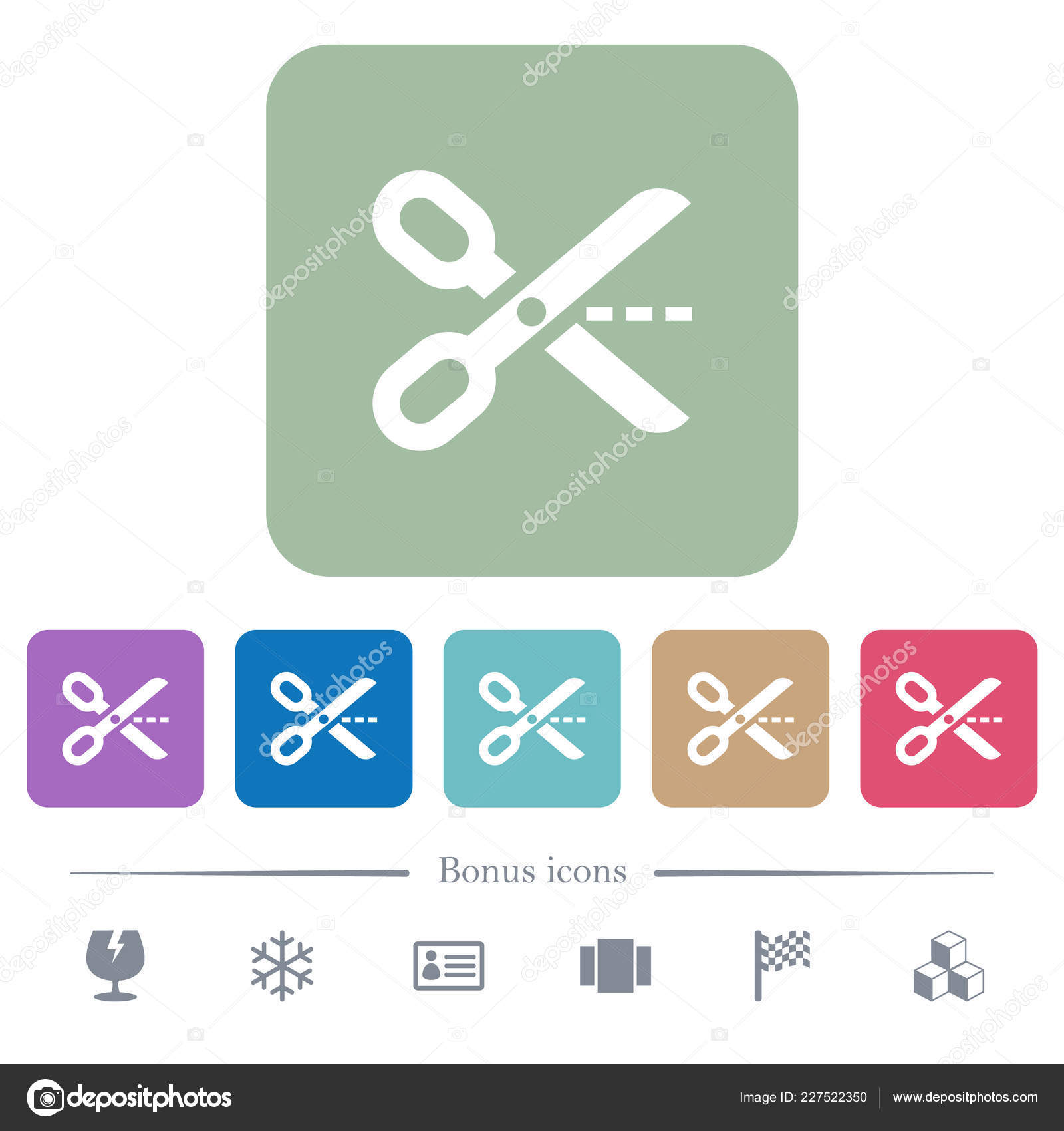 Cut Out White Flat Icons Color Rounded Square Backgrounds Bonus Stock ...