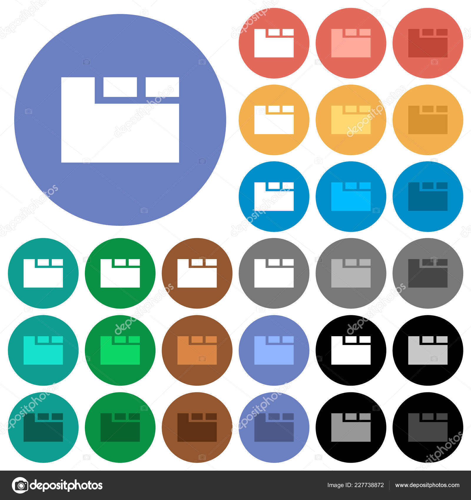 Horizontal Tabbed Layout Active Multi Colored Flat Icons Backgrounds ...