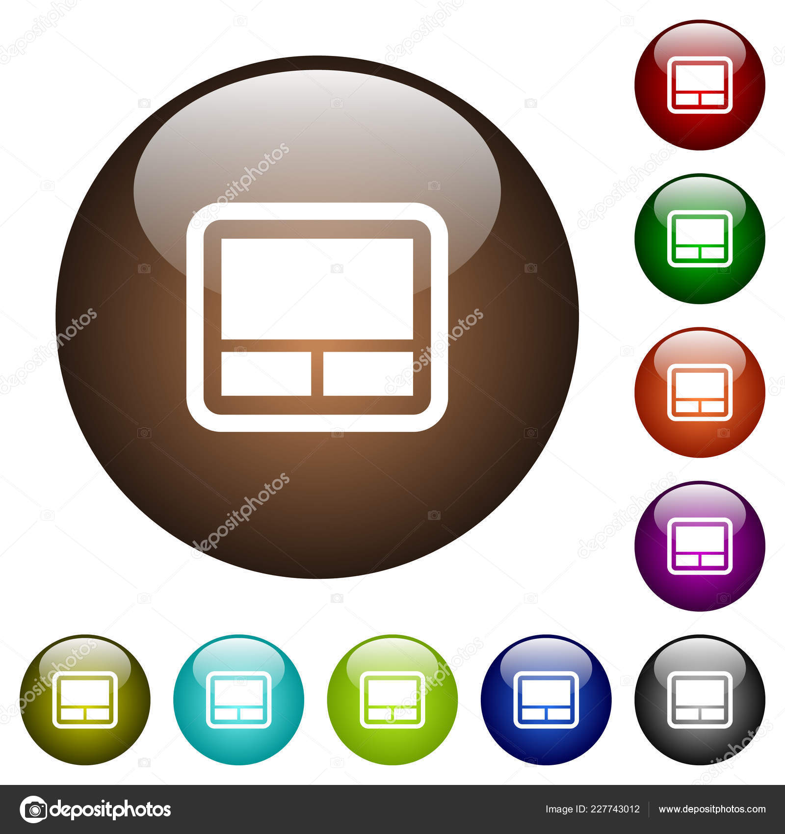 Laptop Touchpad White Icons Color Glass Buttons Stock Vector by ...