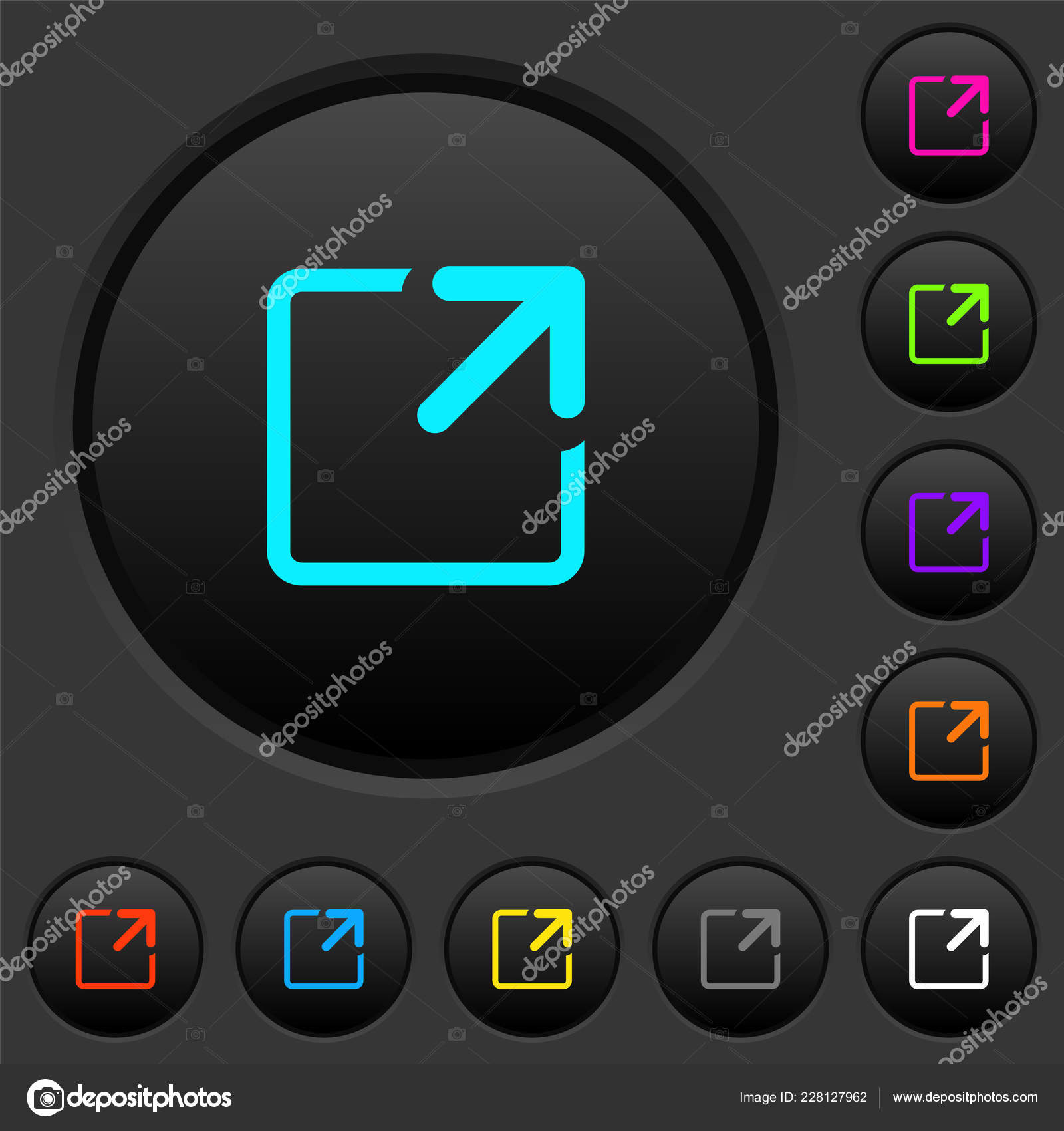 Maximize Window Dark Push Buttons Vivid Color Icons Dark Grey Stock Vector by ©renegadehomie ...