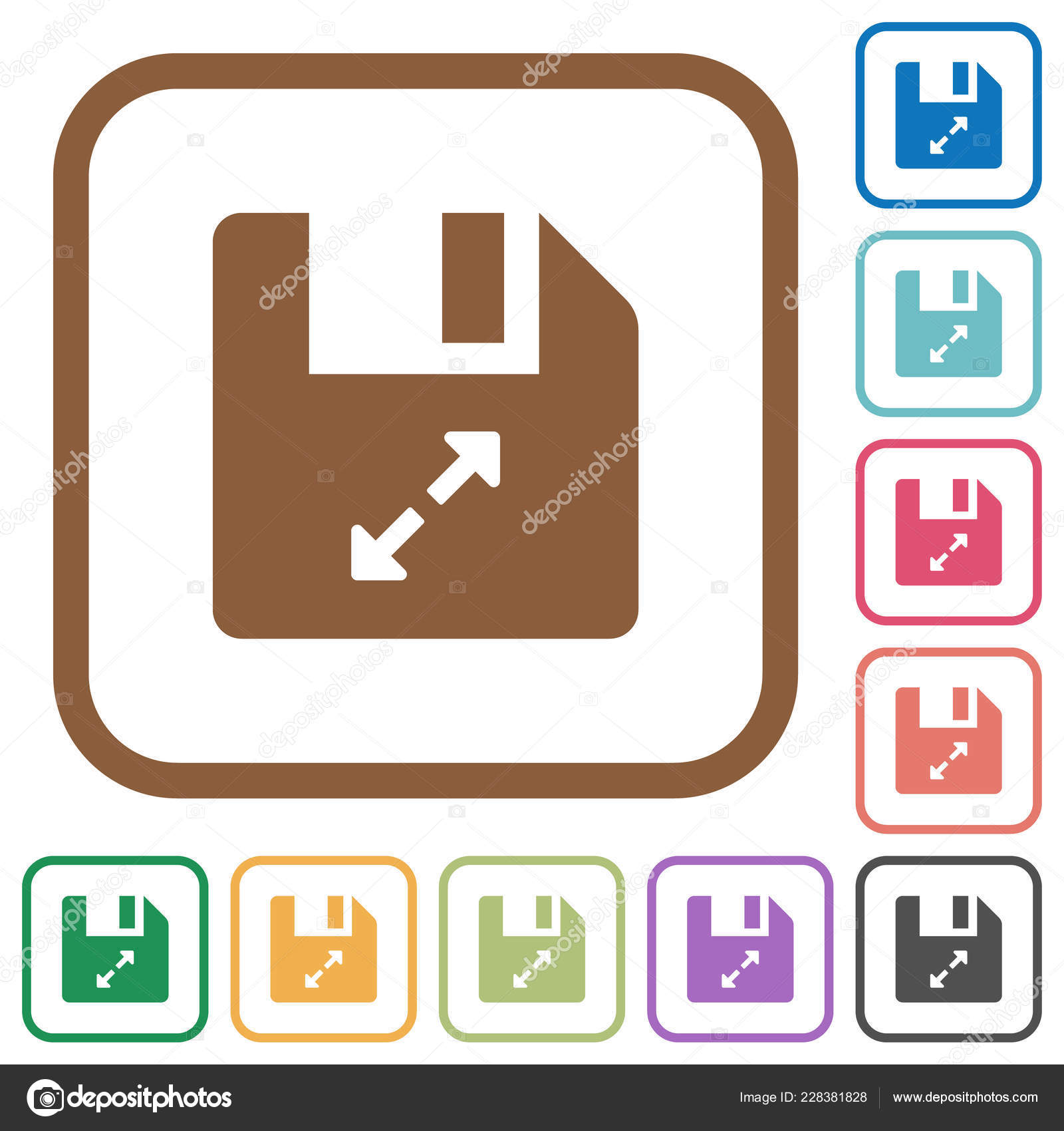 Uncompress file simple icons Stock Vector by ©renegadehomie 228381828