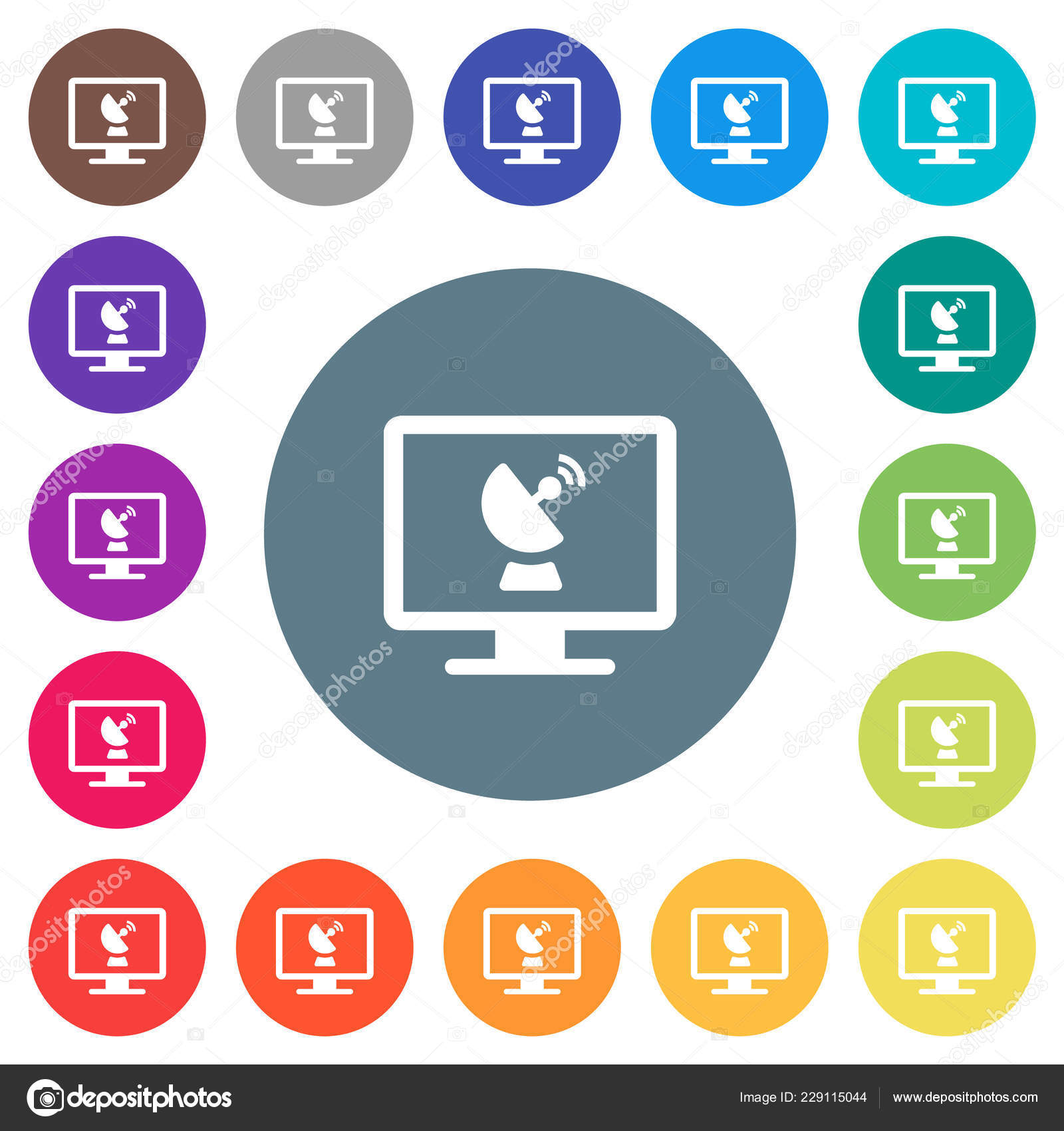 Remote Desktop Flat White Icons Color Backgrounds Background Color ...