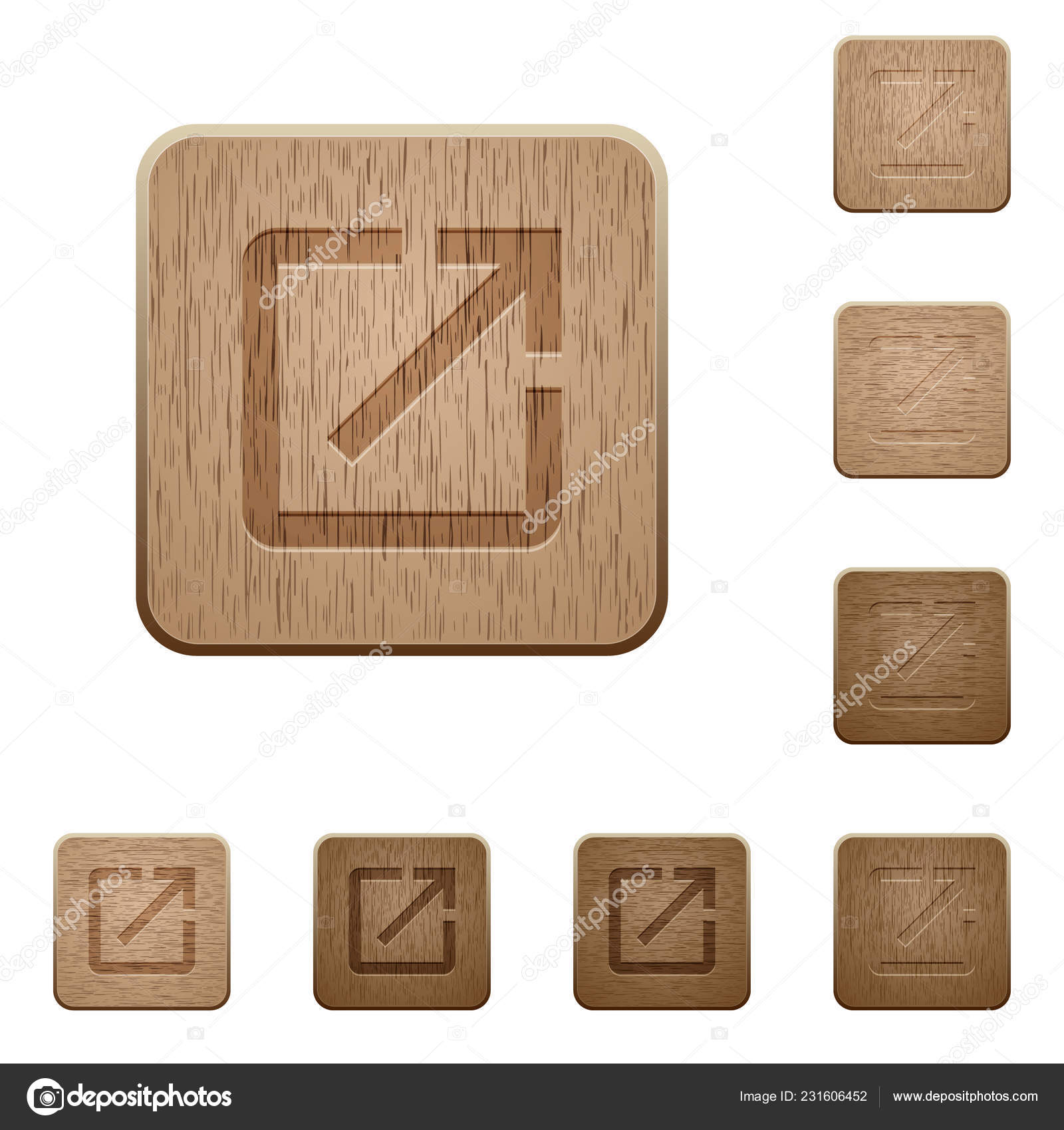 Open New Window Rounded Square Carved Wooden Button Styles Stock Vector Image by ©renegadehomie ...