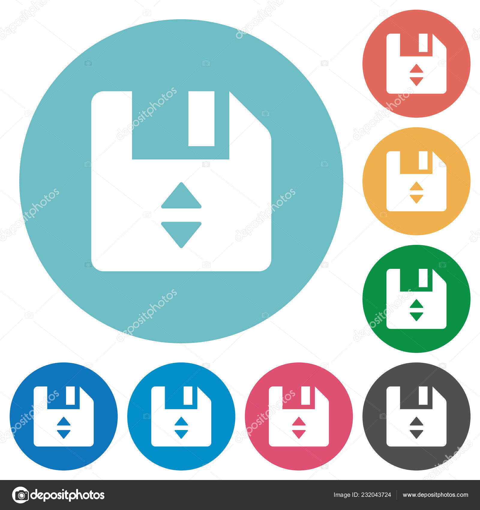 File Position Flat White Icons Color Backgrounds Stock Vector by ...