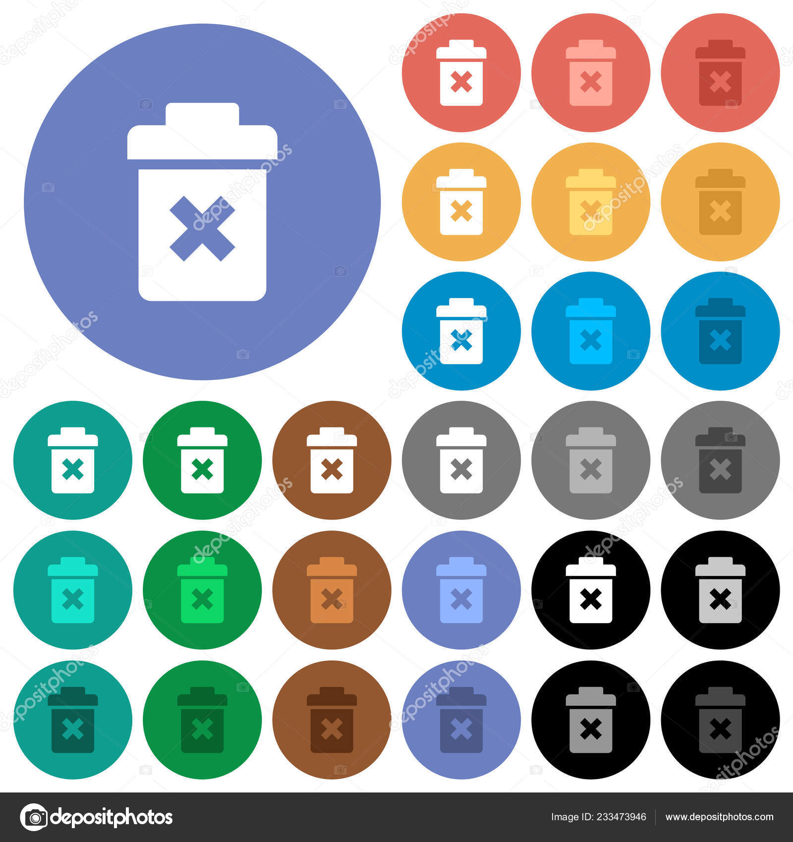 Delete Multi Colored Flat Icons Backgrounds Included White Light Dark ...