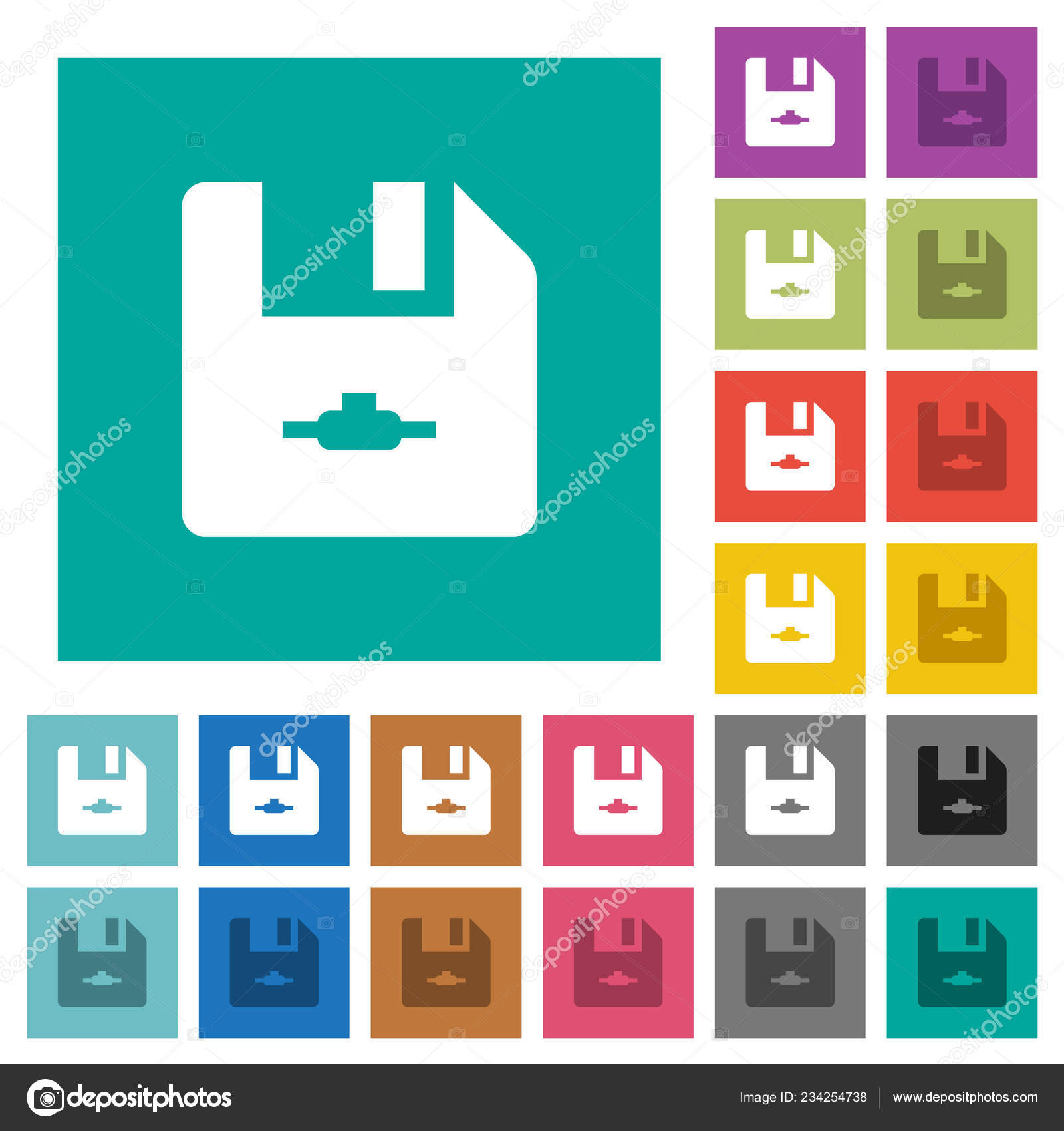 Network File Multi Colored Flat Icons Plain Square Backgrounds Included ...