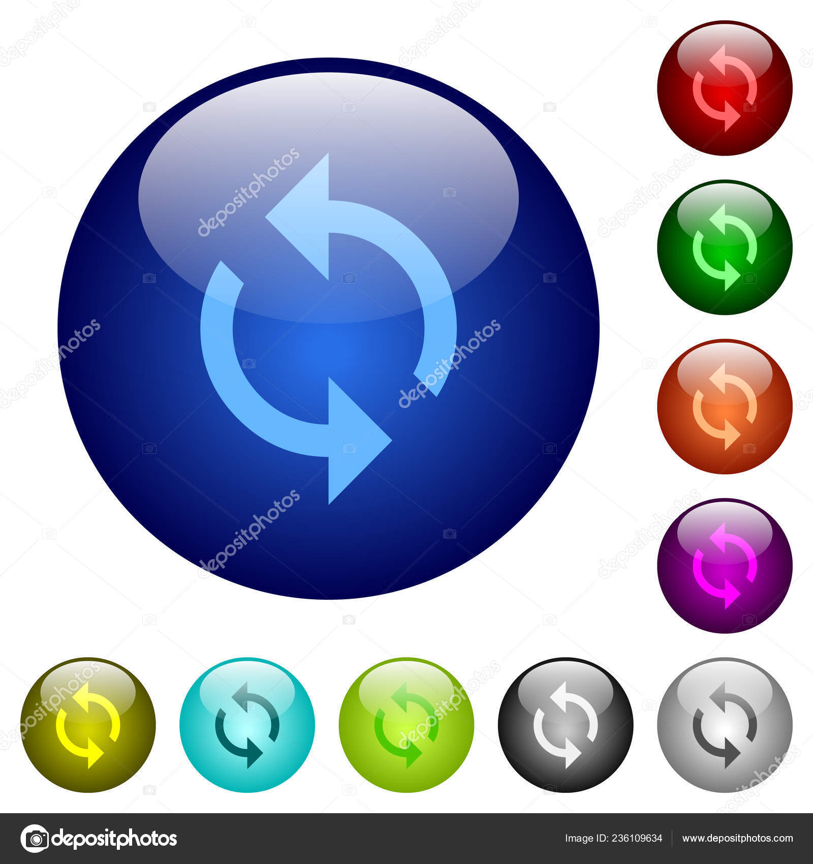 Programming Loop Icons Color Glass Buttons Stock Vector Image by ...