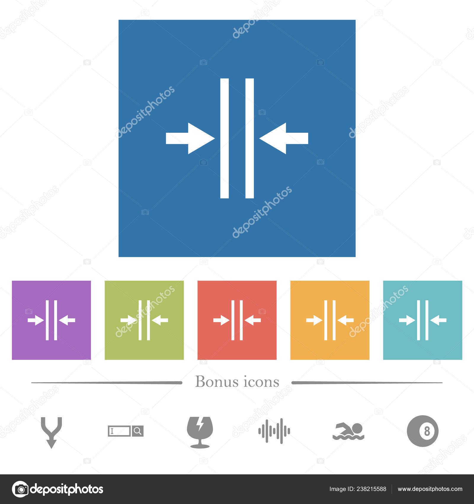 Adjust Text Column Gutter Flat White Icons Square Backgrounds Bonus Stock Vector Image by ...