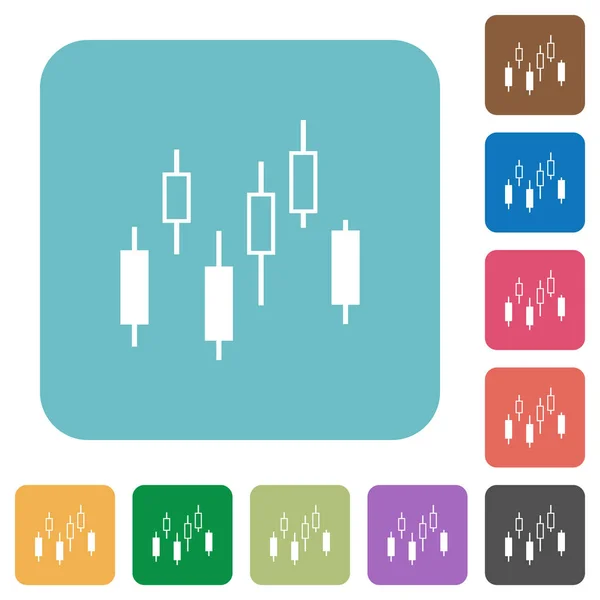 Candlestick graph with axes square flat multi colored icons Stock ...