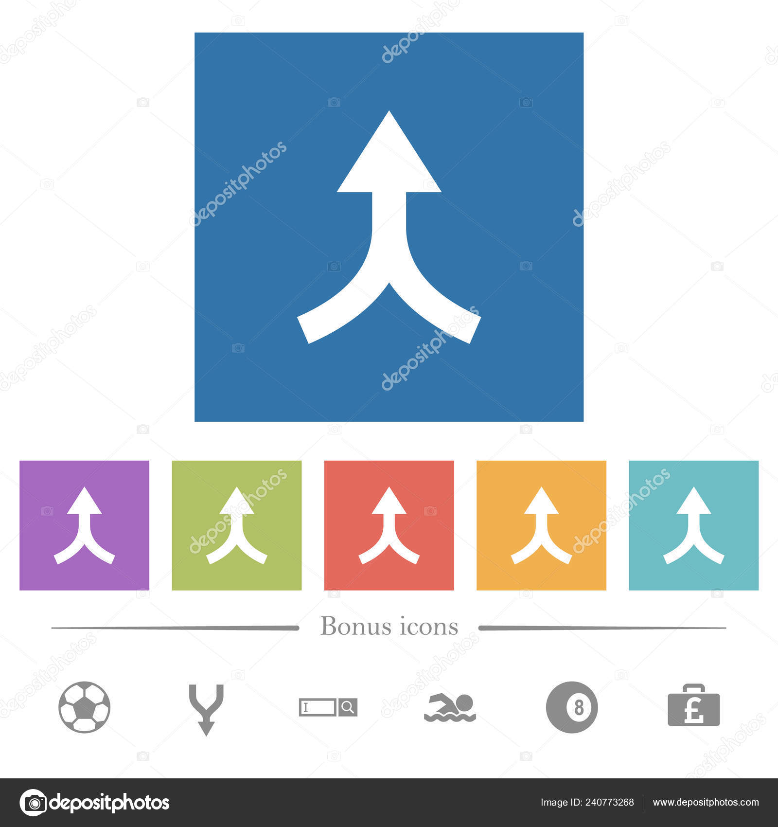 Merge Arrows Flat White Icons Square Backgrounds Bonus Icons Included ...