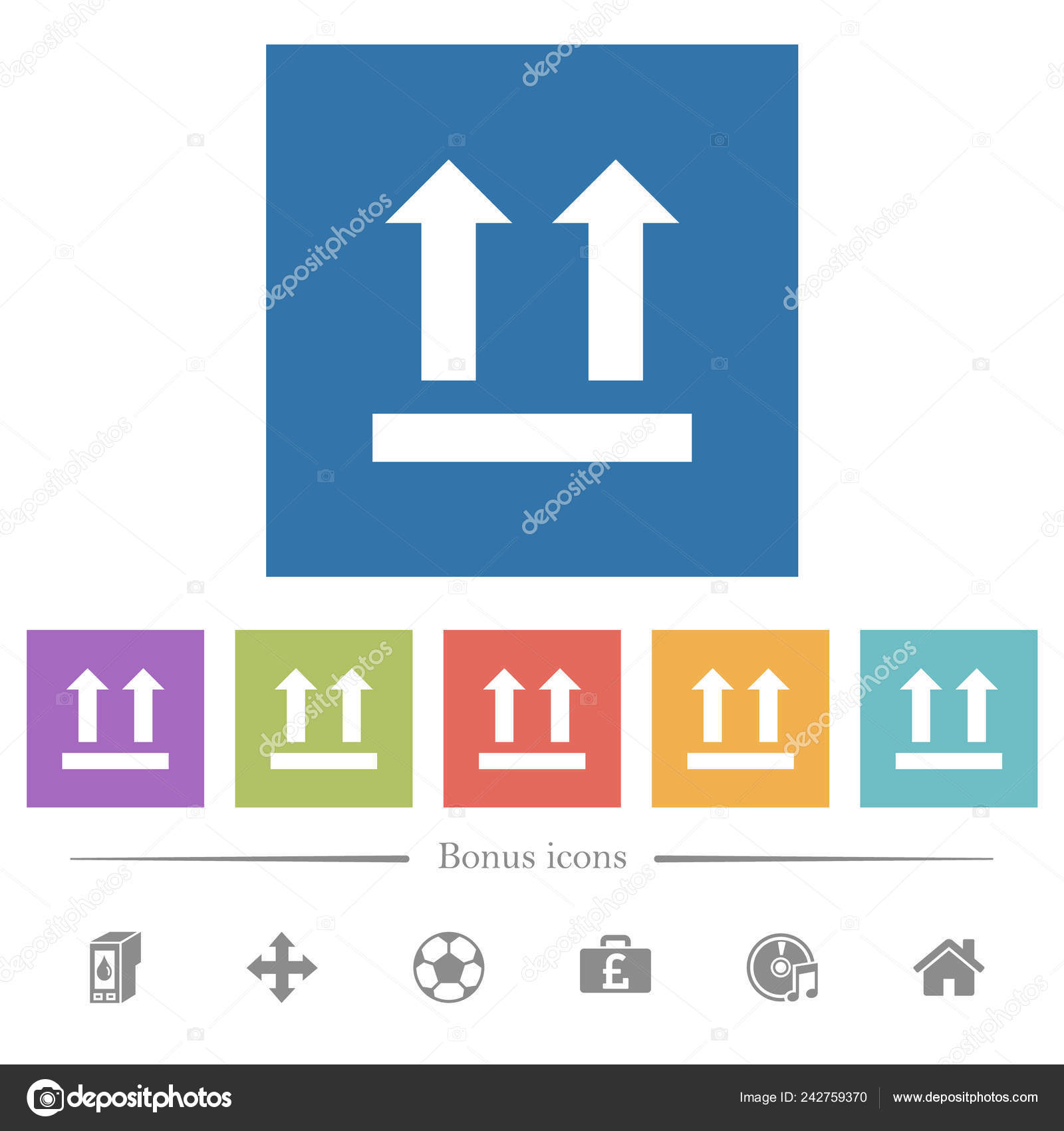 Side up sign flat white icons in square backgrounds Stock Vector Image ...