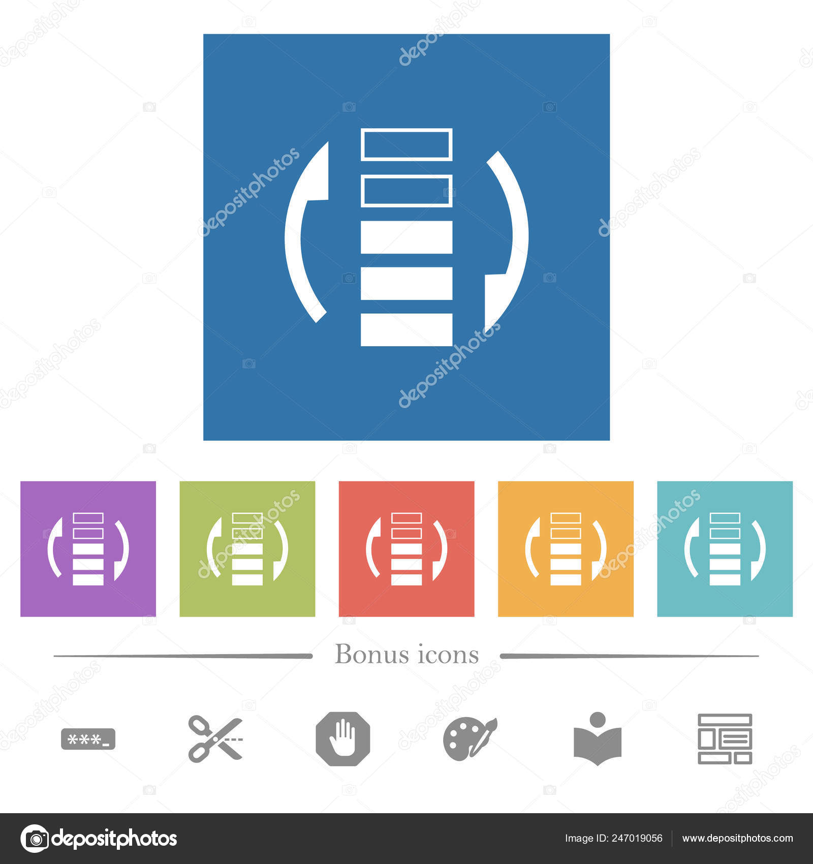 Refresh Rate Flat White Icons Square Backgrounds Bonus Icons Included ...