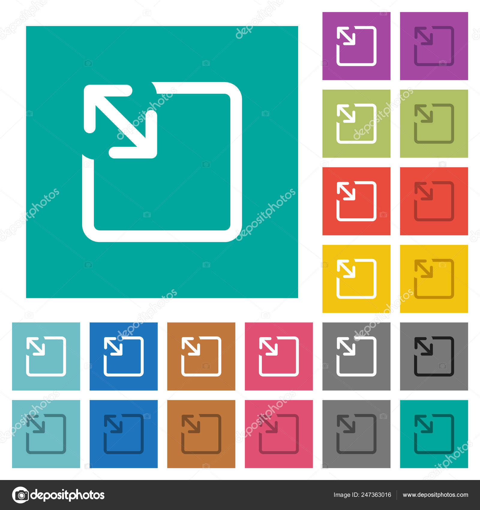 Resize Object Multi Colored Flat Icons Plain Square Backgrounds ...