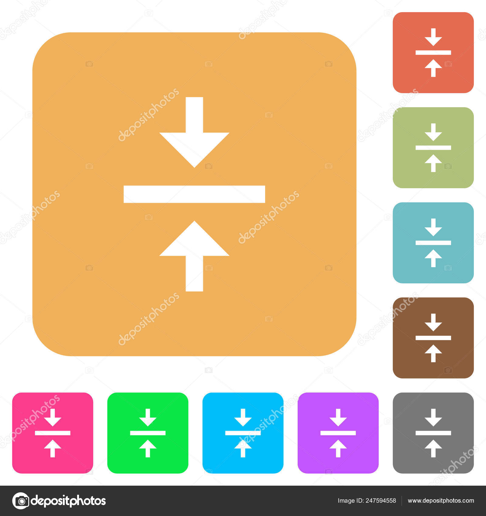 Vertical align center rounded square flat icons Stock Vector Image by ©renegadehomie #247594558