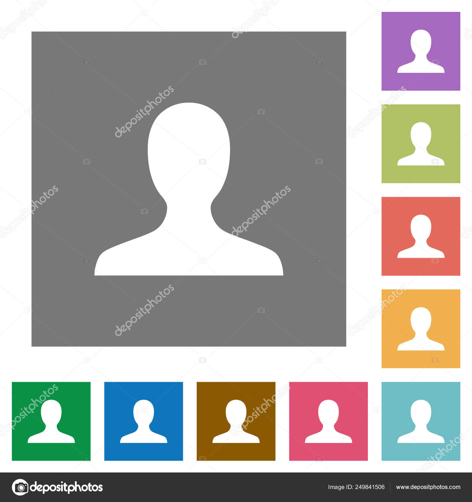 Blank user avatar square flat icons Stock Vector by ©renegadehomie ...