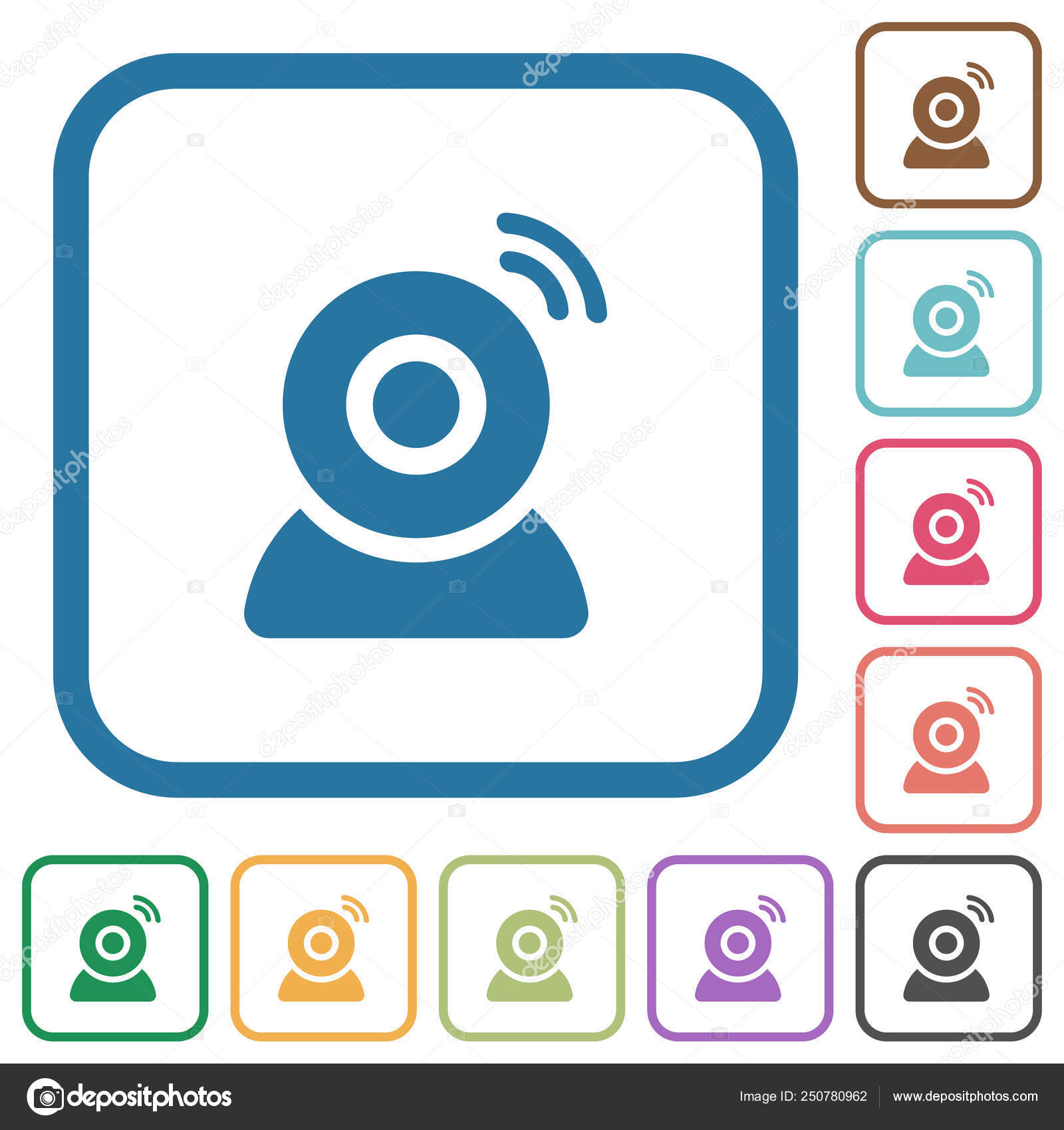 Wireless camera simple icons Stock Vector by ©renegadehomie 250780962