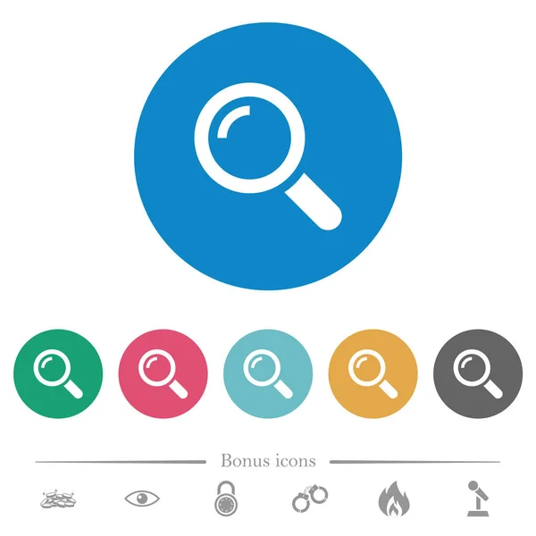 Single Magnifier Flat Color Icons Outlines Bonus Icons Included ⬇ ...