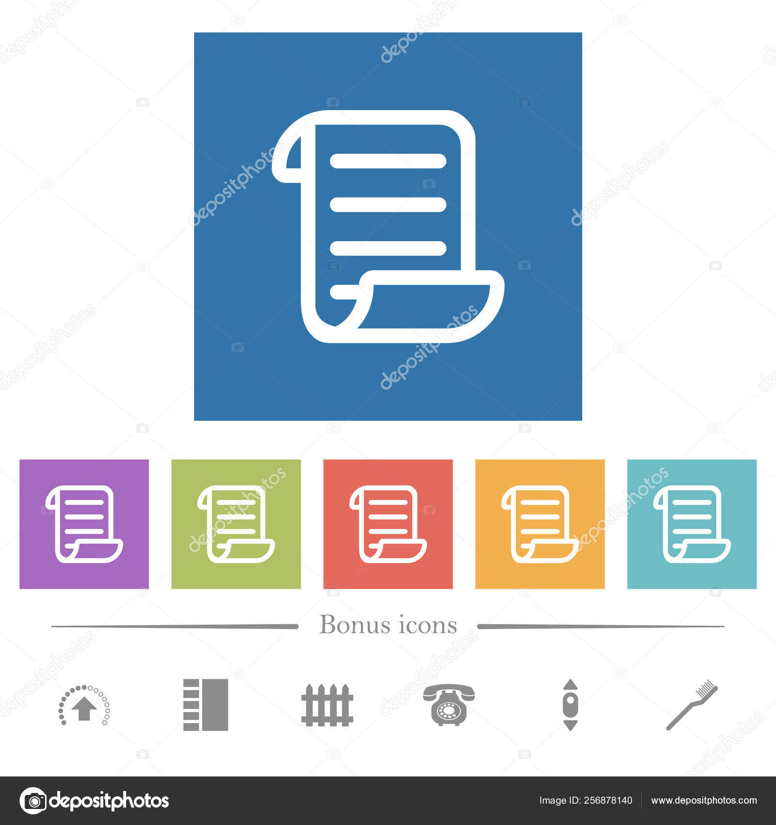 Script code flat white icons in square backgrounds Stock Vector Image ...