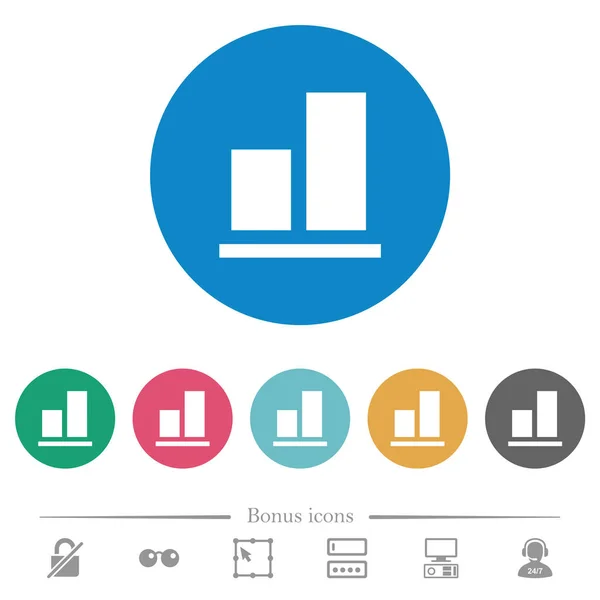 Line Graph Flat White Icons Square Backgrounds Bonus Icons Included ...