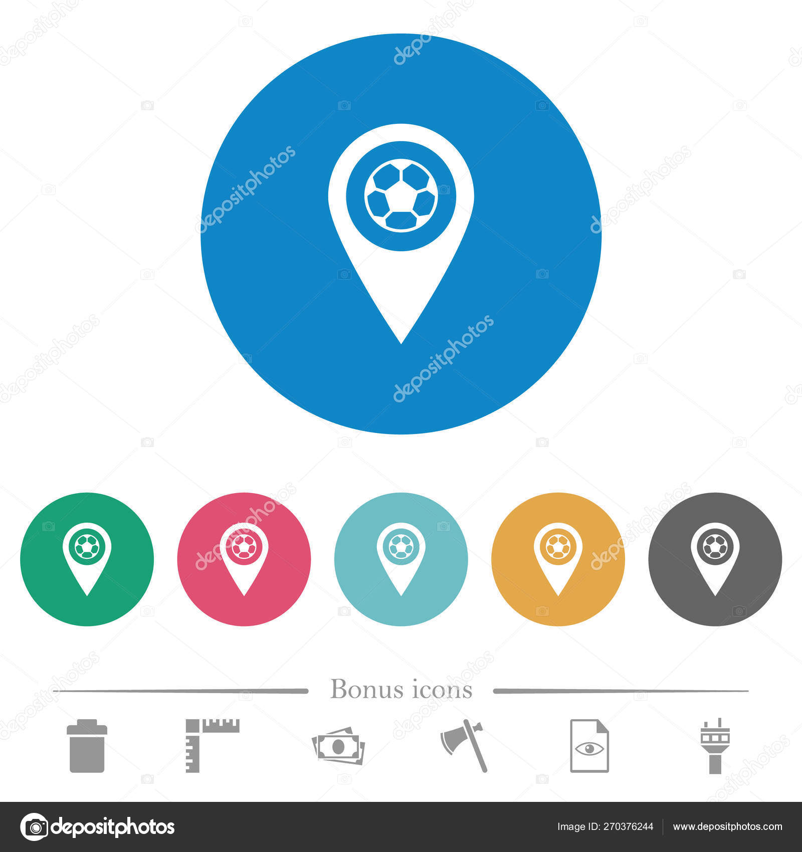 Stadium GPS map location flat round icons Stock Vector Image by ...