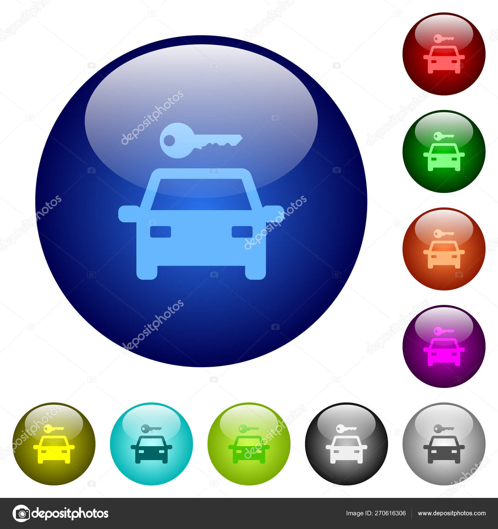 Car rental color glass buttons Stock Vector by ©renegadehomie 270616306