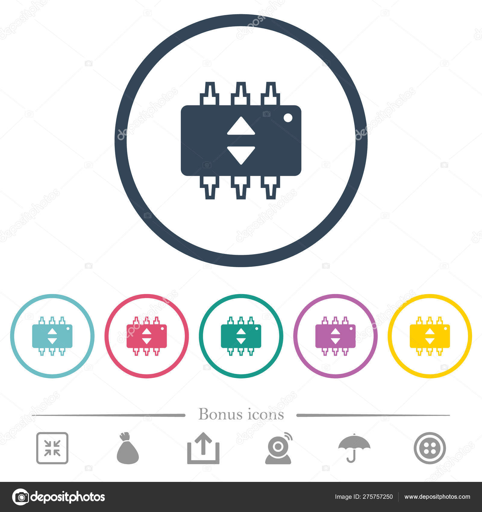 Hardware fine tune flat color icons in round outlines Stock Vector by ...