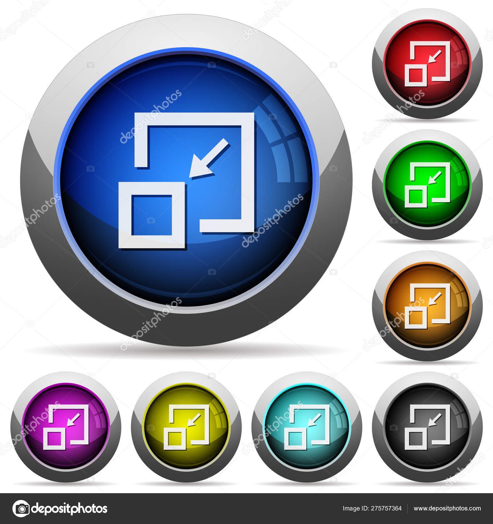 Shrink window round glossy buttons — Stock Vector © renegadehomie ...