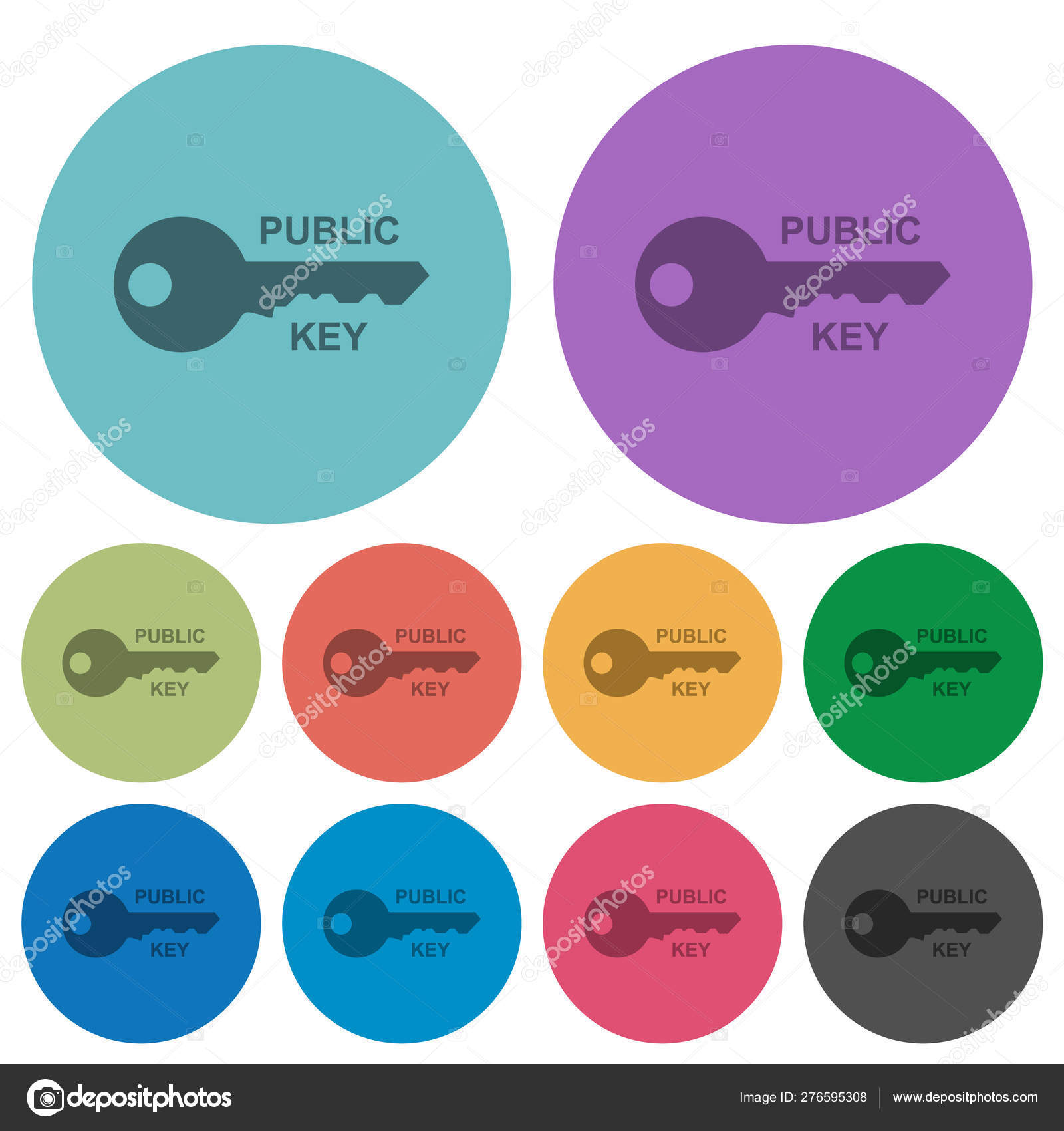 Public key color darker flat icons Stock Vector Image by ©renegadehomie ...
