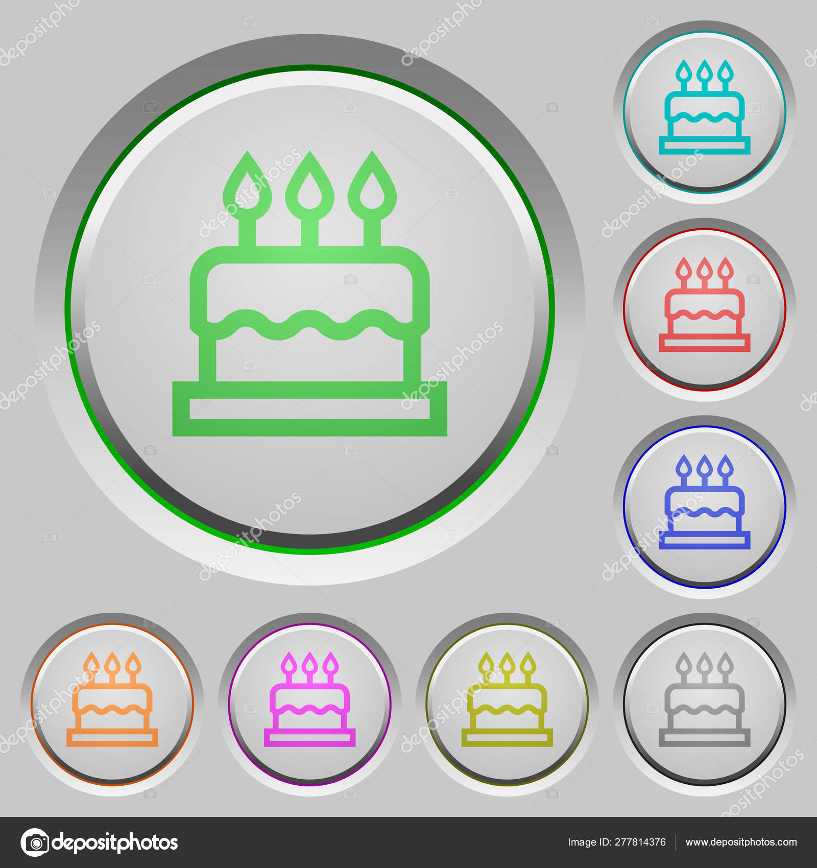 Birthday cake push buttons Stock Vector by ©renegadehomie 277814376