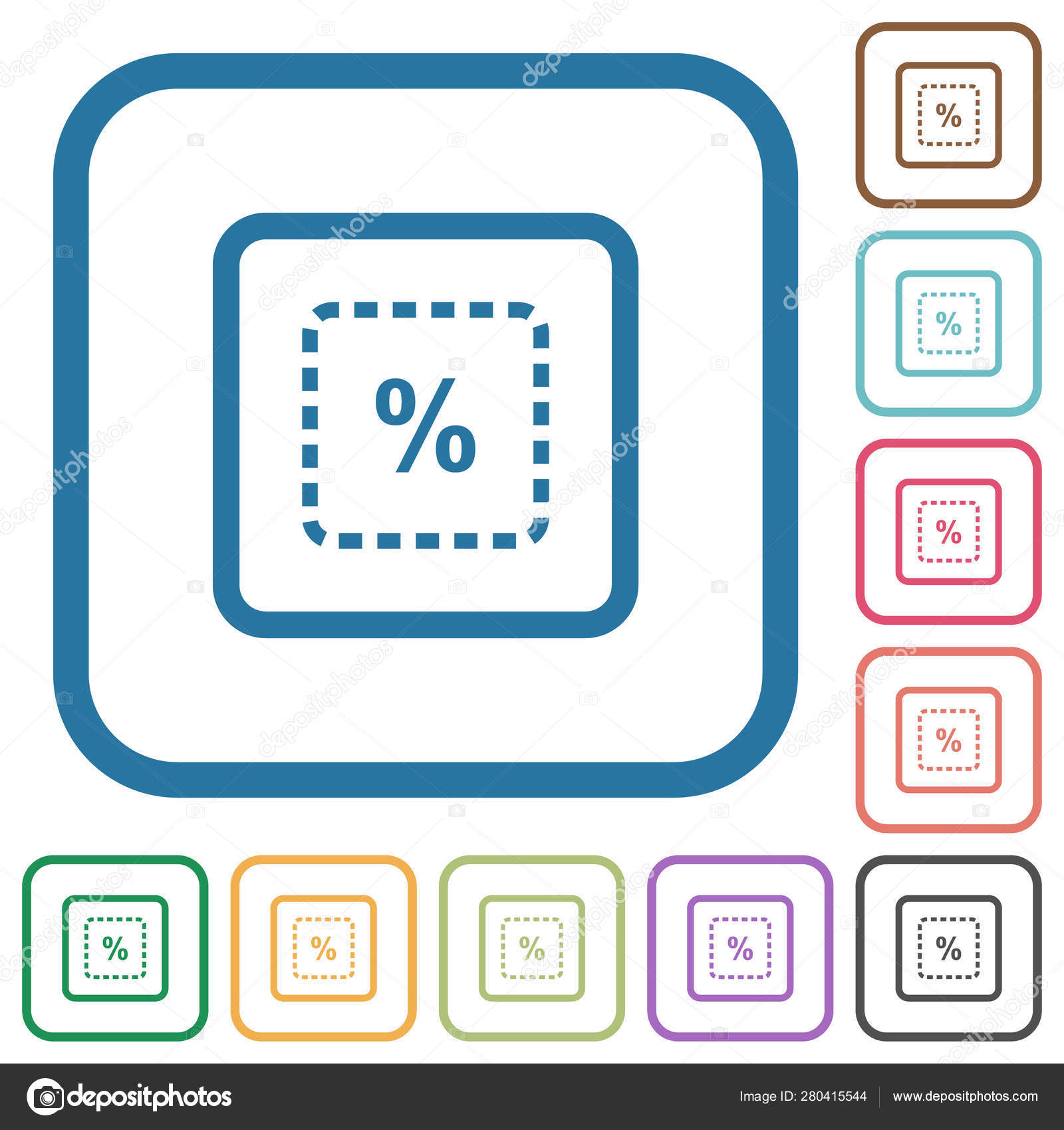 Scale object by percent simple icons Stock Vector Image by ...