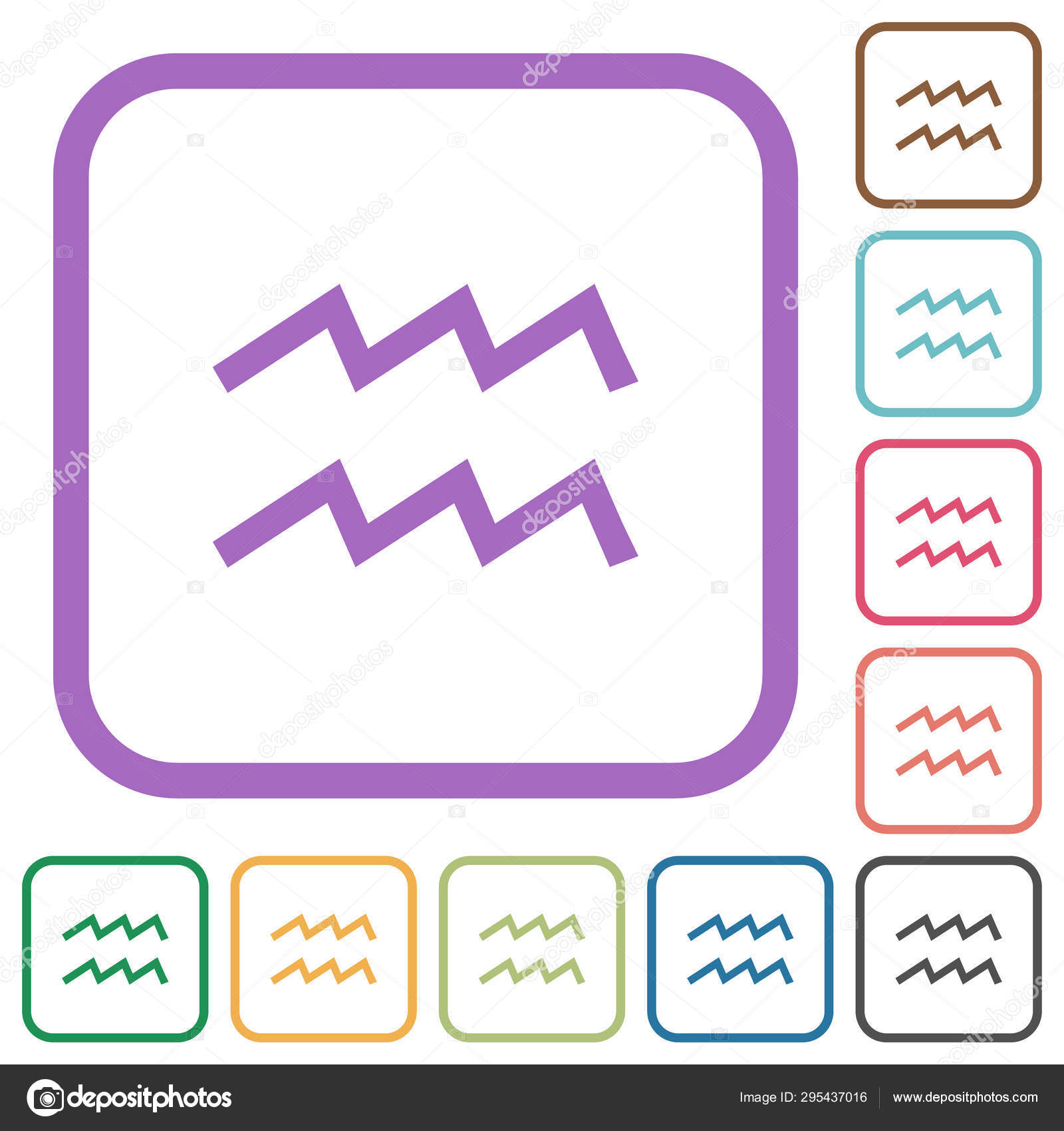 Aquarius zodiac symbol simple icons Stock Vector Image by ©renegadehomie #295437016