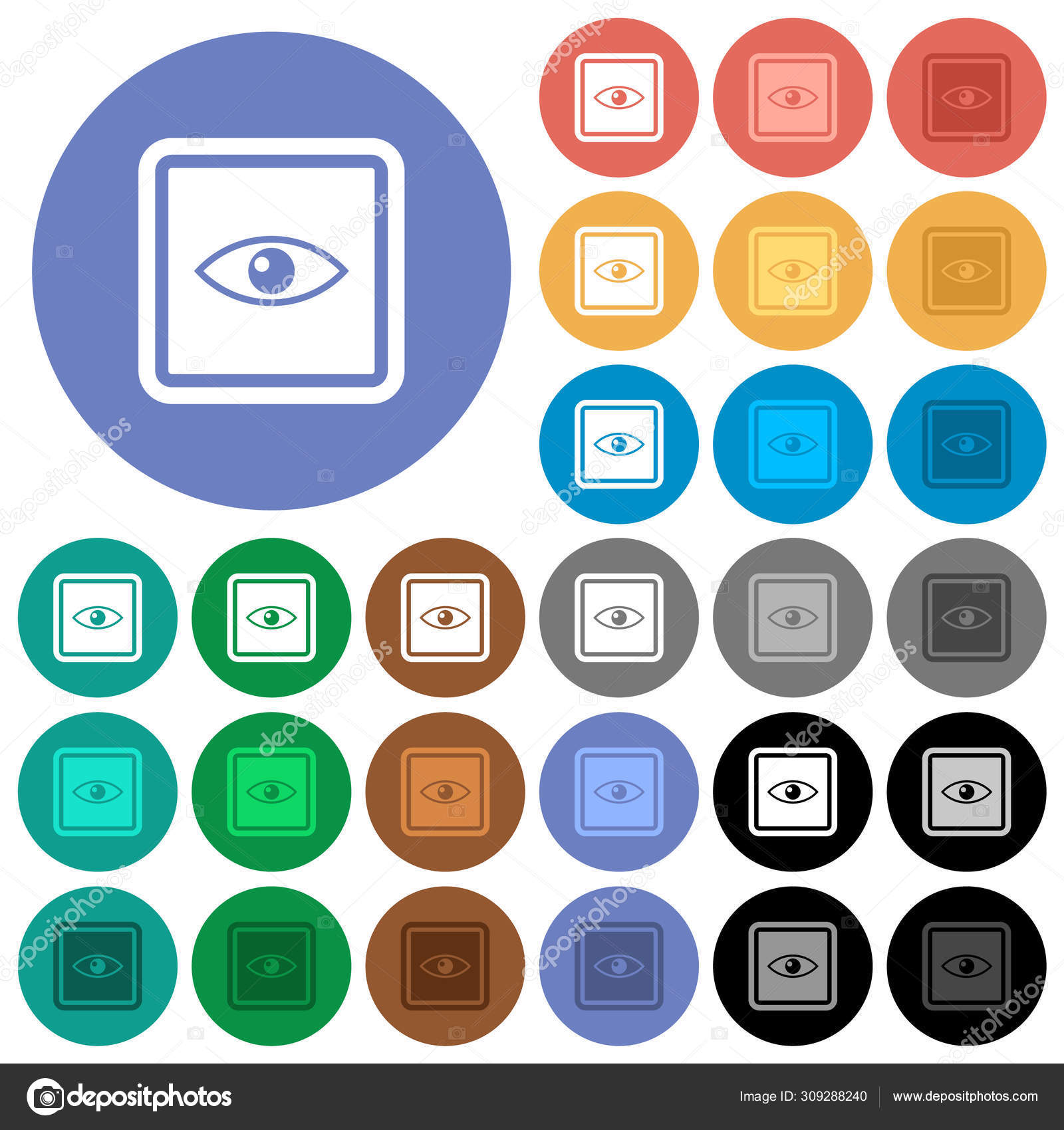 Invert object round flat multi colored icons Stock Vector Image by ...