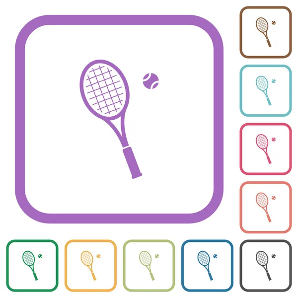 Tennis racket with ball flat round icons Stock Vector by ©renegadehomie 301019416
