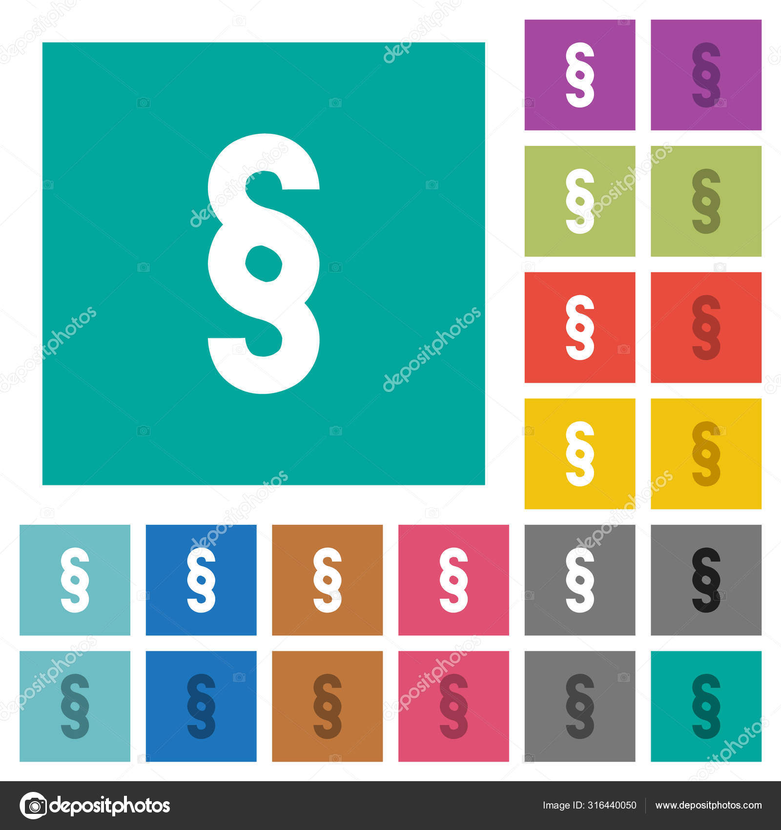 Paragraph symbol square flat multi colored icons Stock Vector by ...