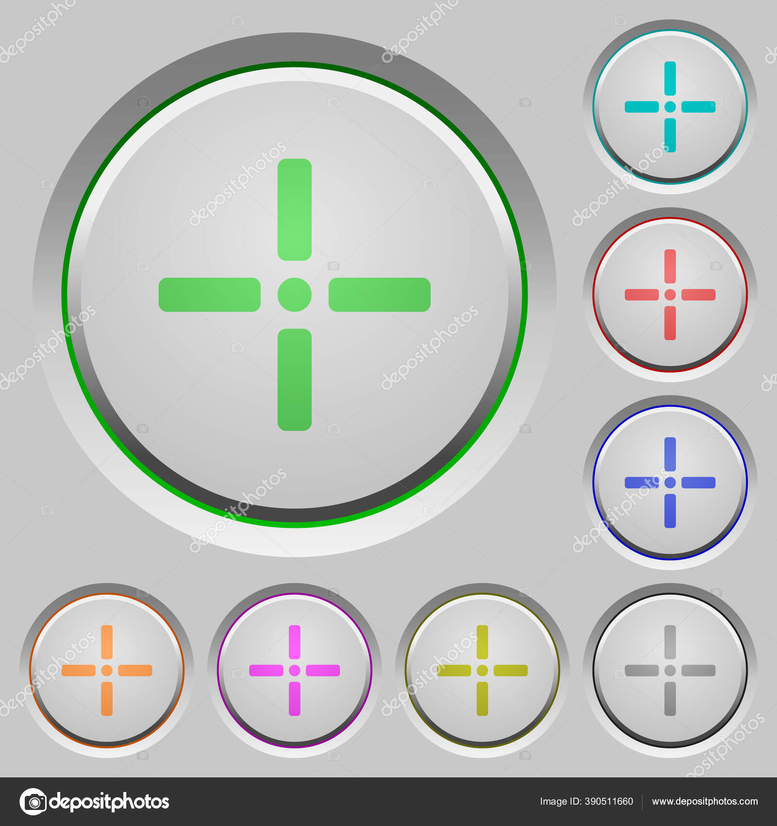 Precise Cursor Color Icons Sunk Push Buttons Stock Vector Image by ...