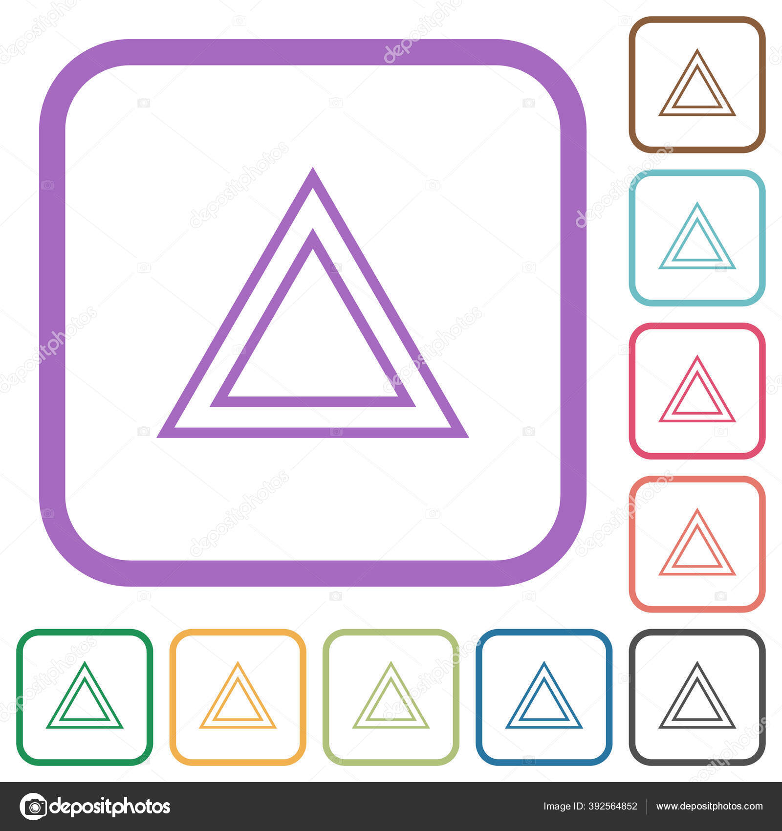 Traffic Emergency Triangle Simple Icons Color Rounded Square Frames ...