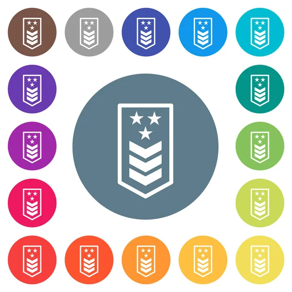 Military Rank Flat White Icons Color Backgrounds Bonus Icons Included ...