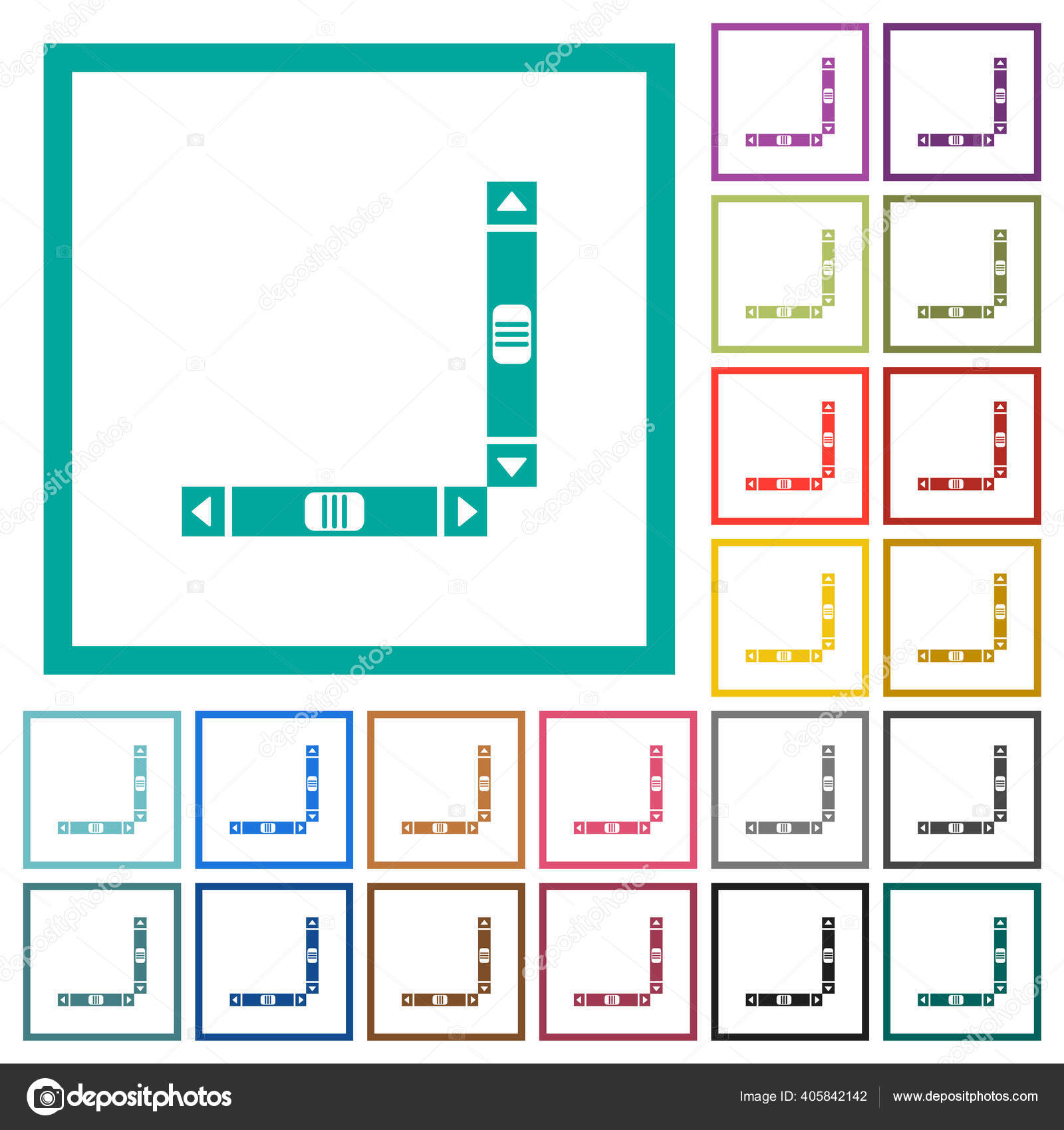Vertical Horizontal Scroll Bars Flat Color Icons Quadrant Frames White ... Vertical Horizontal Scroll Bars Flat Color Icons Quadrant Frames White ...