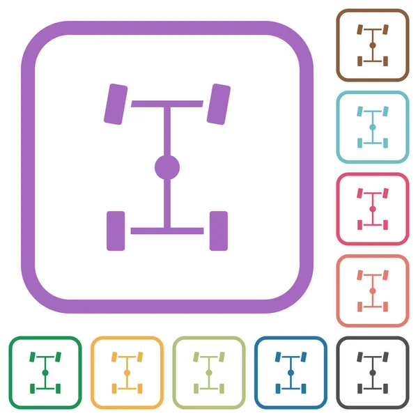 Central Differential Lock Flat White Icons Color Backgrounds Stock ...