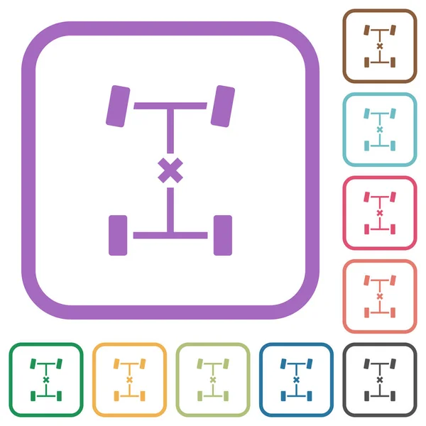 Central Differential Lock Flat White Icons Color Backgrounds Stock ...