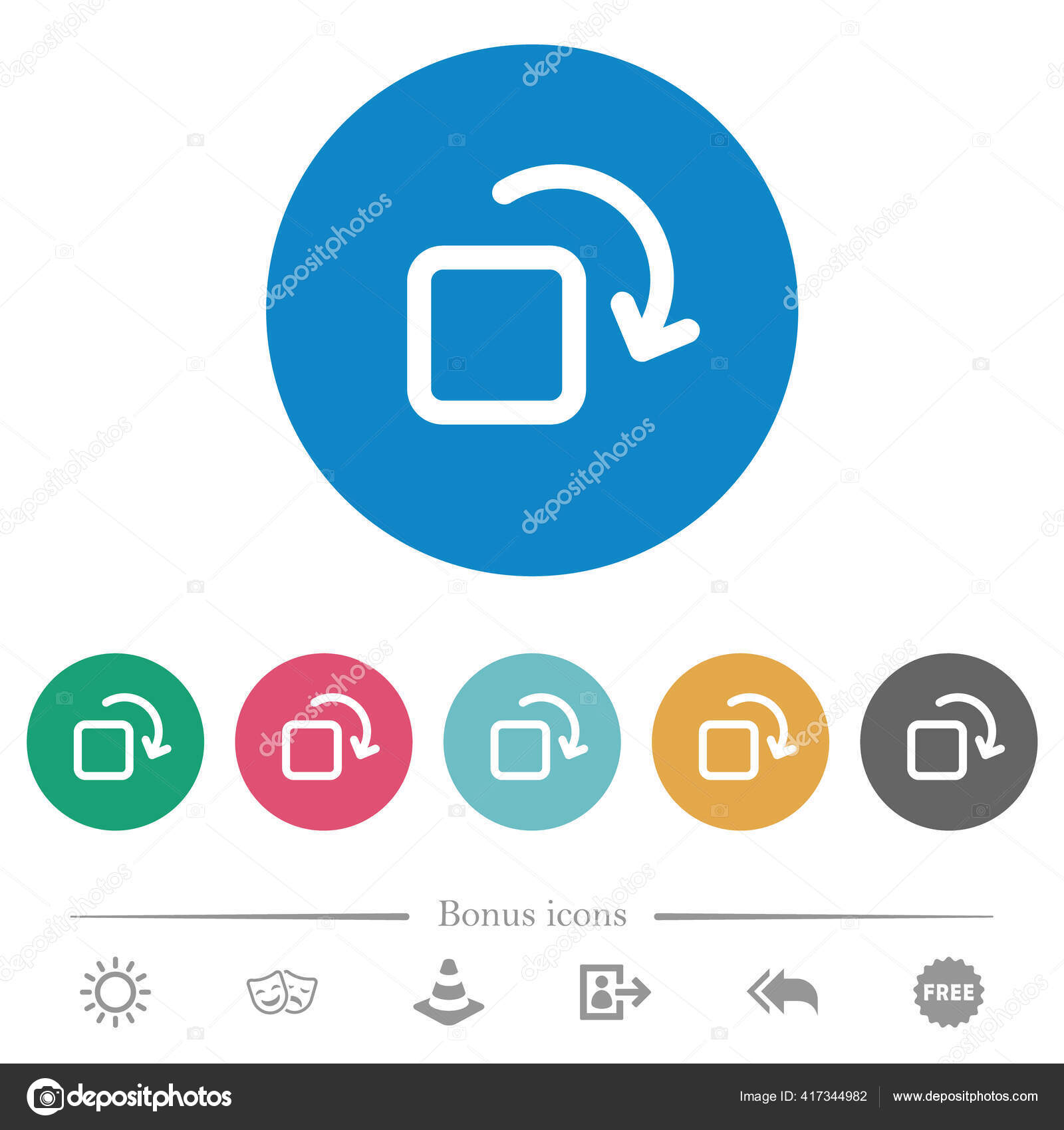 Rotate Element Flat White Icons Color Backgrounds Bonus Icons Included ...